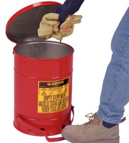 Fire Safe Oily Rag Waste Cans Red 21 Gallon Size Metal Step on Opening ...